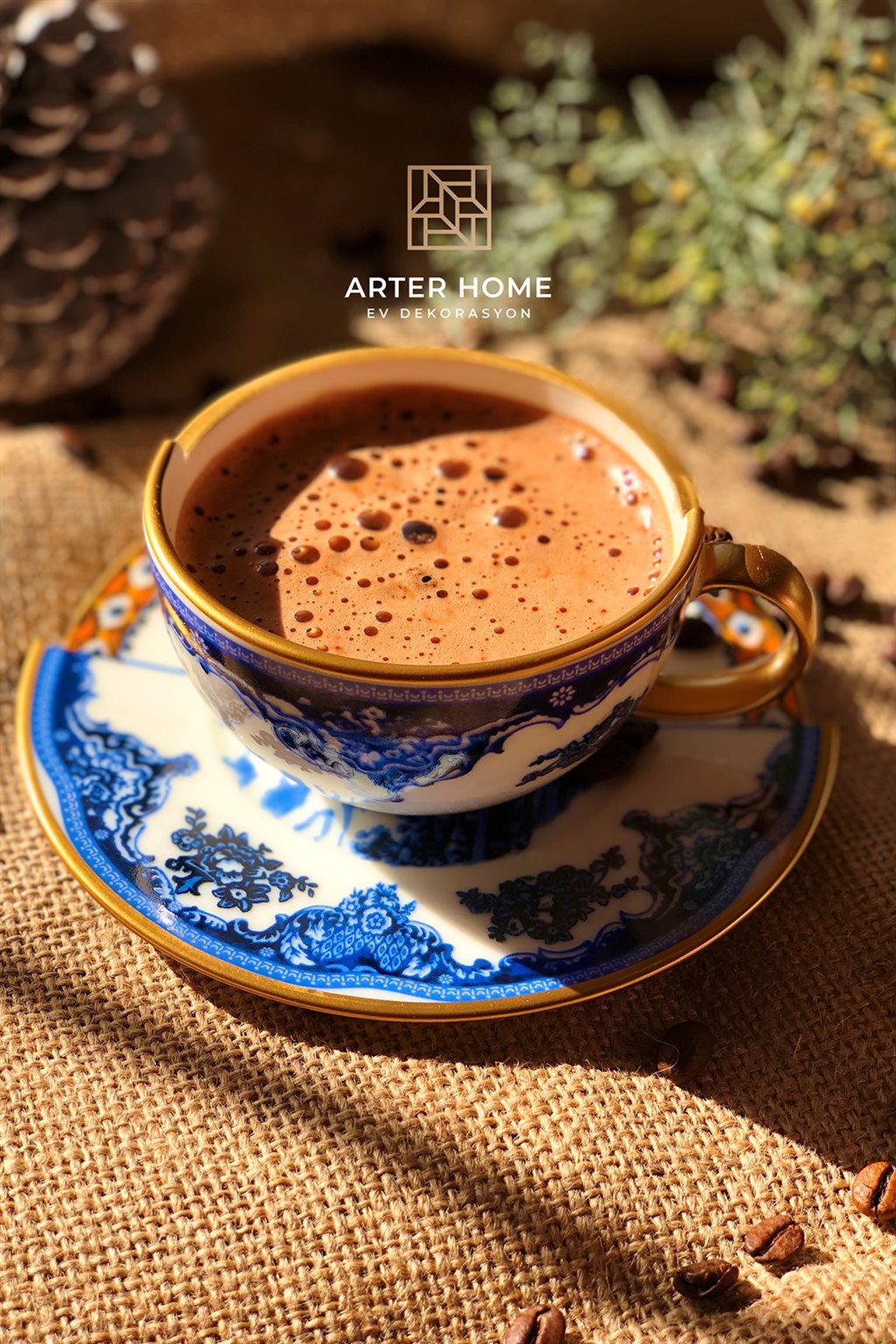Two Patterned Nescafe Cups
