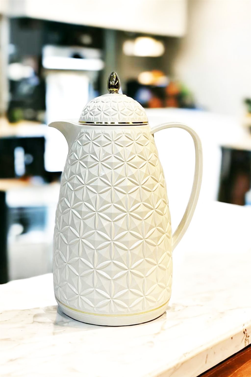 Cristallo White 1L Glass Thermos