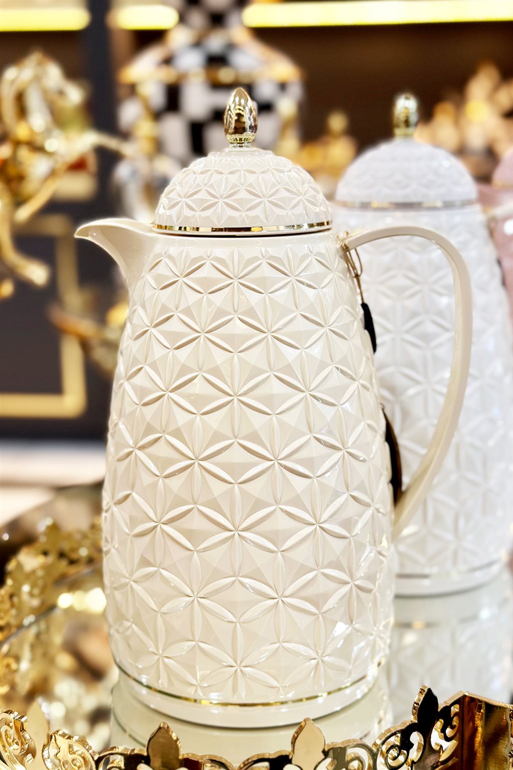 Cristallo Beige 1L Glass Thermos