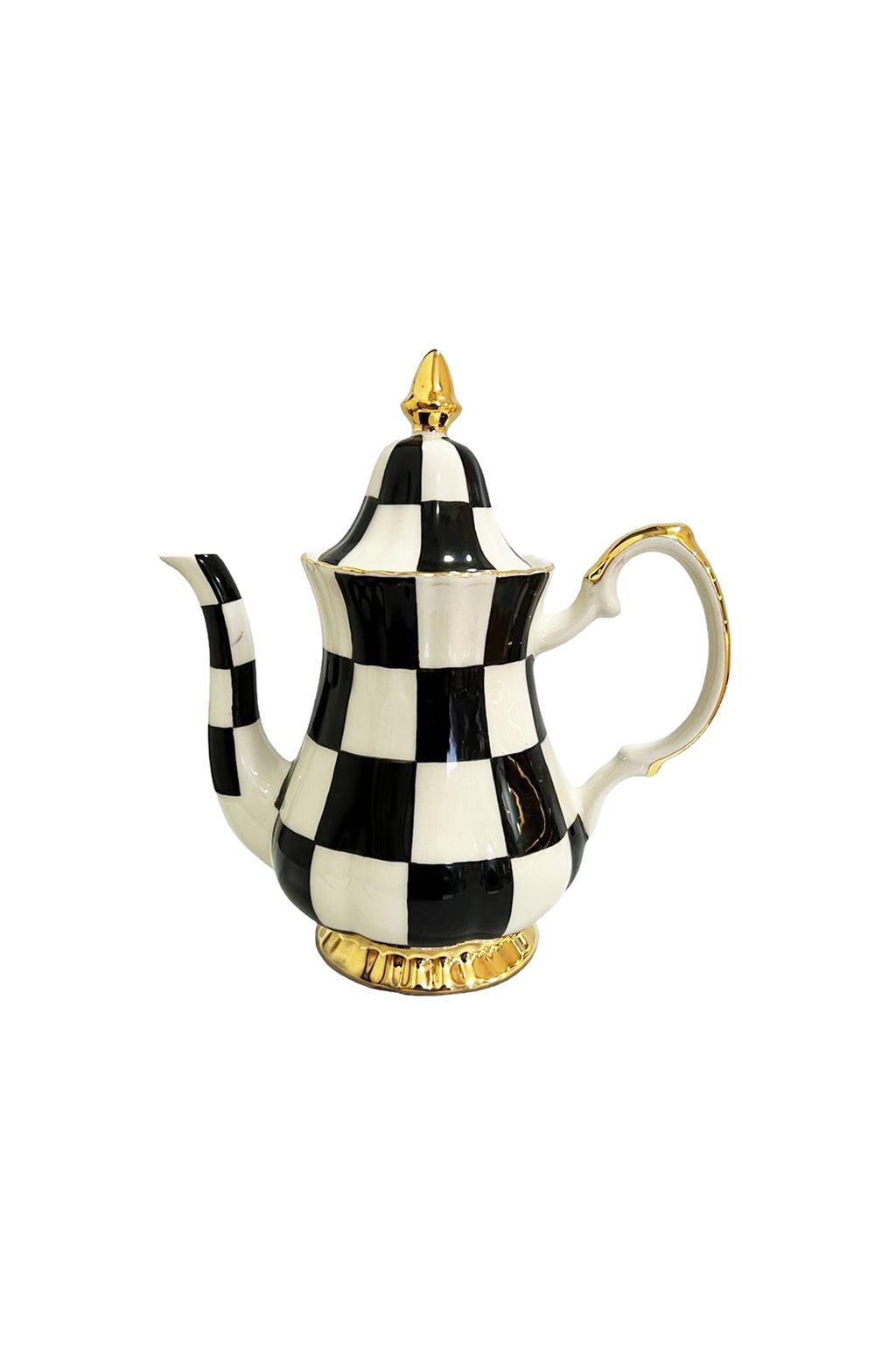 Checkered Black Pitcher Teapot
