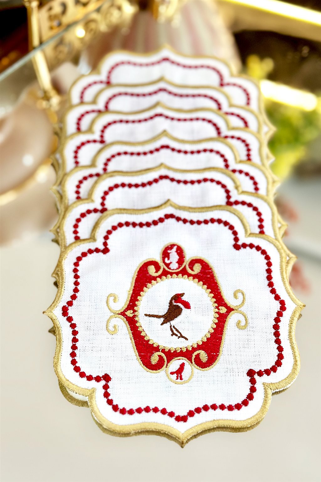 Bird Red Cocktail Napkin 6 Pieces